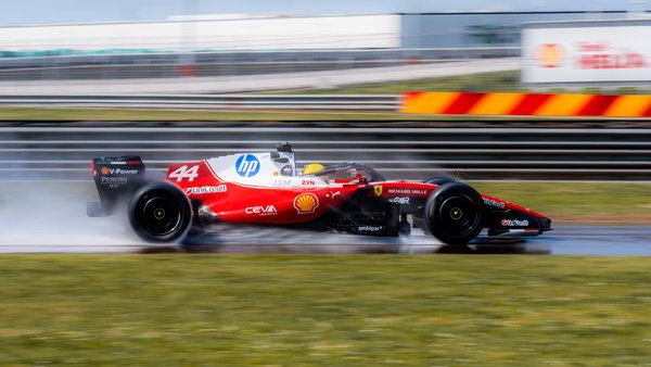 Lewis Hamilton returns to F1 track with Ferrari for crucial Pirelli wet ...