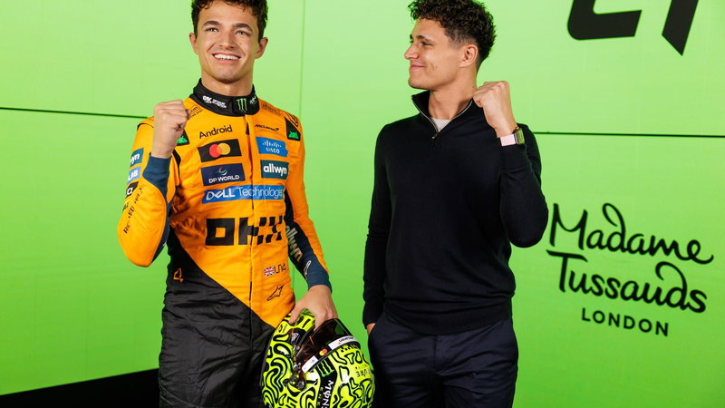 ‘It creeps me out’ - Lando Norris meets his waxwork figure at Madame ...